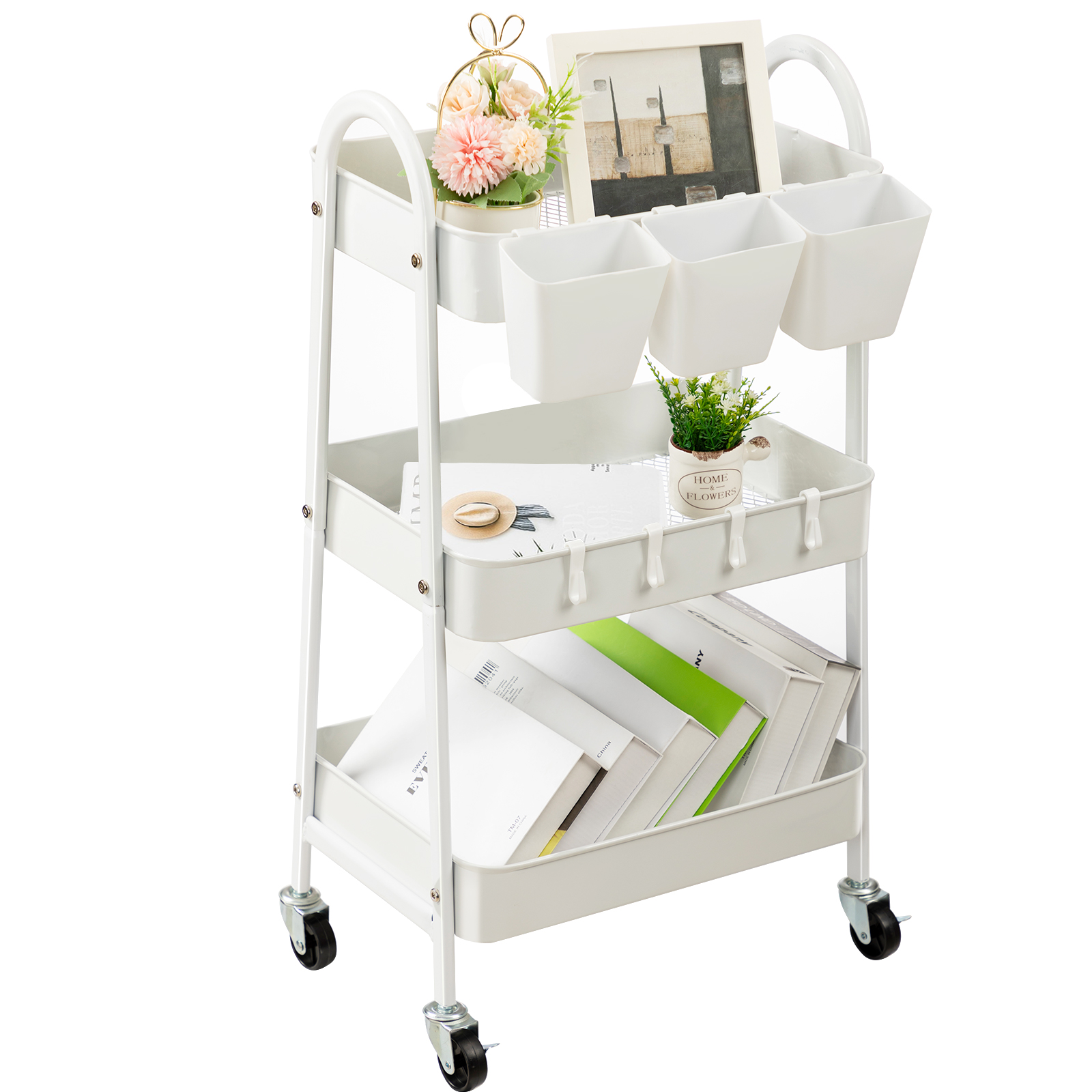 Ktaxon Rolling Wood Kitchen Trolley Island Utility Storage Cart With ...
