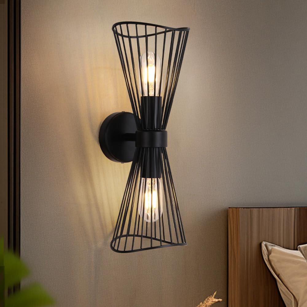 dareyu Black 2-Light Vanity Sconce Lighting,Farmhouse Bathroom Light ...