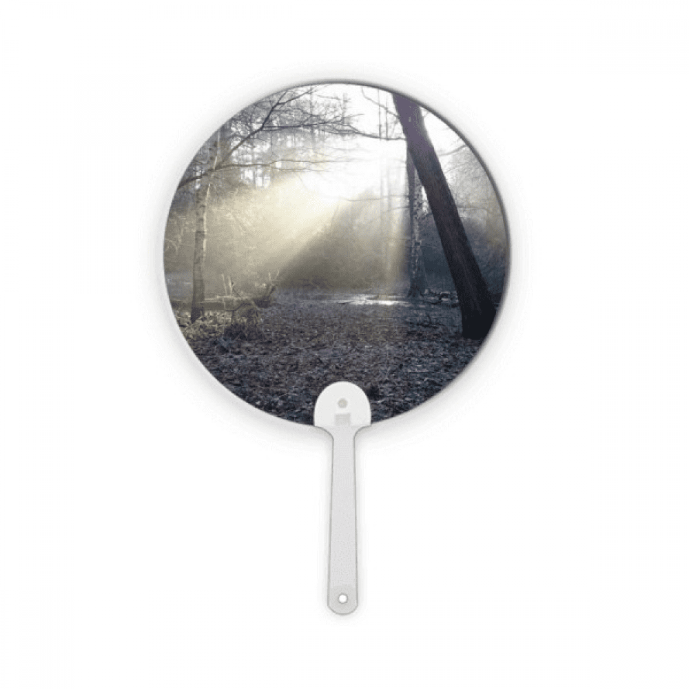 dark green ry science nature scenery Plastic Round Handheld Fan ...