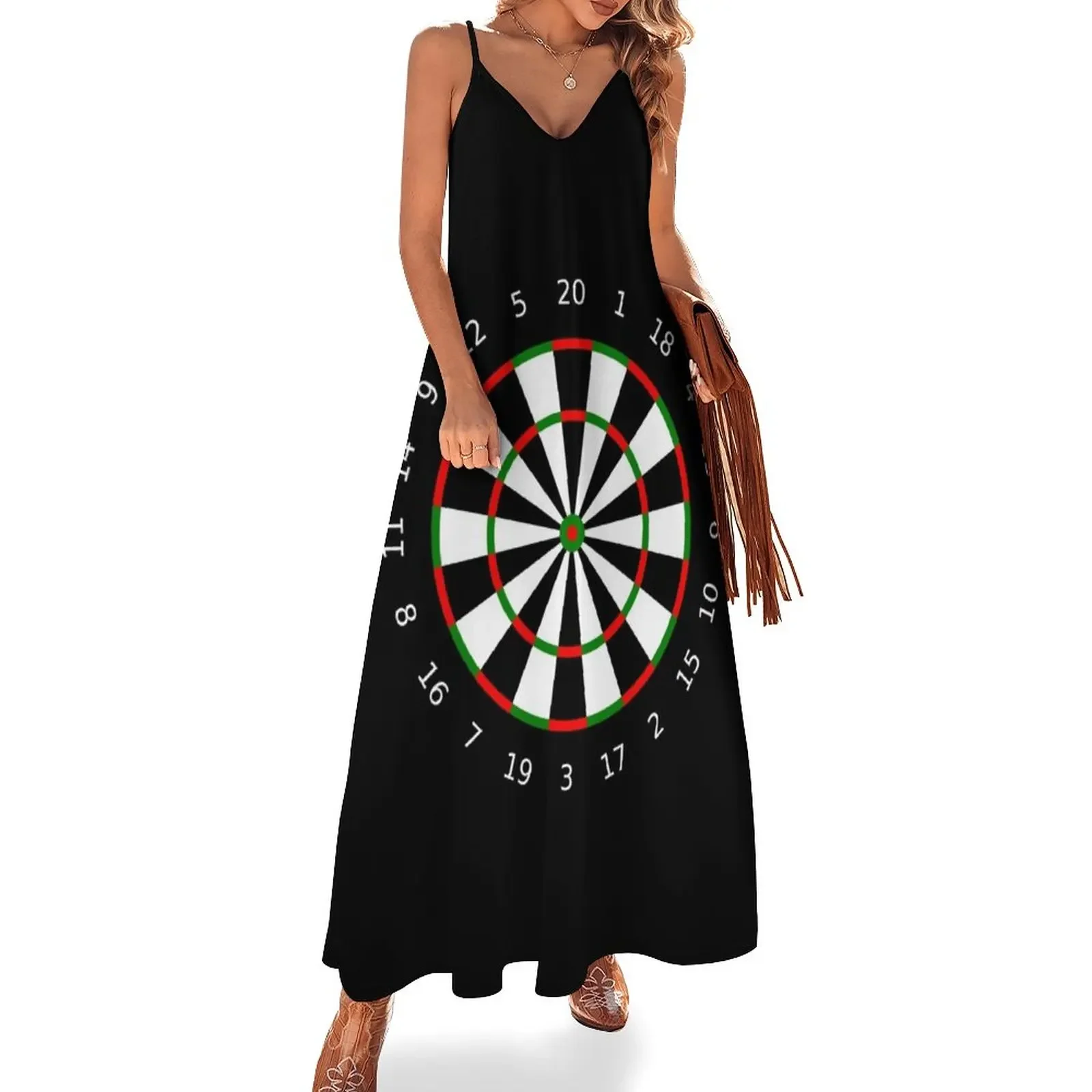 dart board black Sleeveless Dress Evening gown Long dress woman Dress - Walmart.com