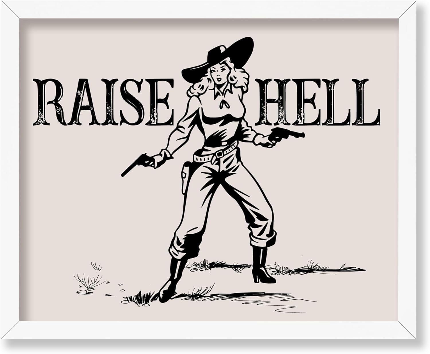 dashauibi-Cowgirl Poster - Retro Raise Hell Print - Western Art - Wild ...