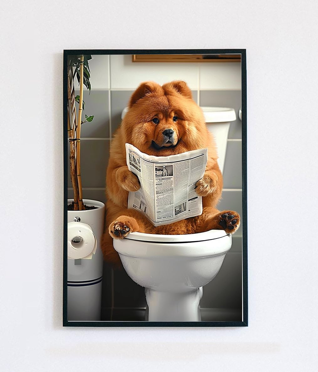 dashauibi-Funny Chow Chow Dog Wall Poster, Chow Chow Dog Reading ...