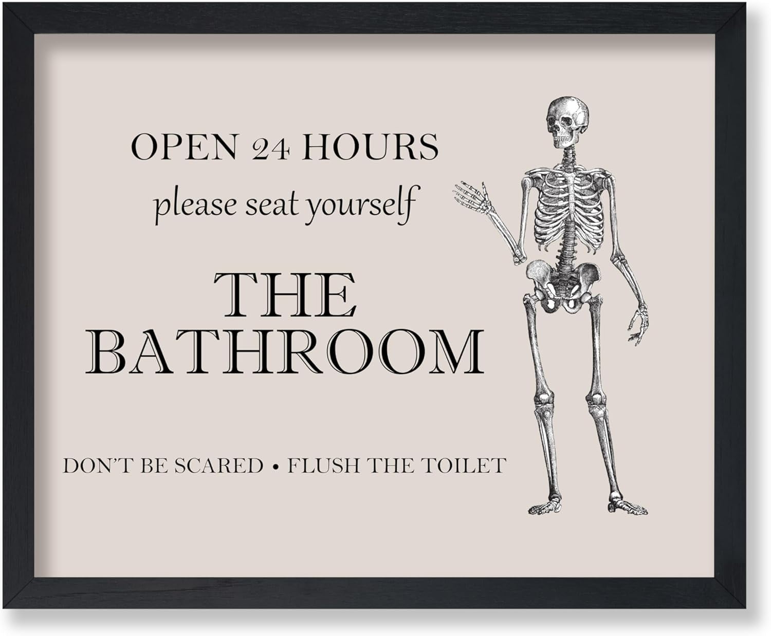 dashauibi-The Bathroom Sign Poster - Don't Be Scared Print - Skeleton ...