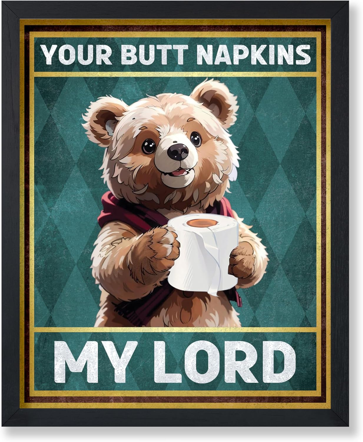 dashauibi-Your Butt Napkins My Lord Poster - Teddy Bear Print - Toilet ...