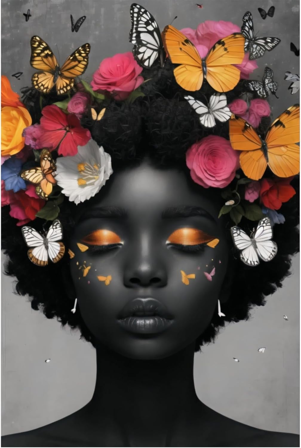 dashuaibi-African American Black Girl Canvas Wall Art Abstract Painting Posters for Room ...