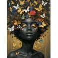 dashuaibi-African American Wall Art Black Girl Canvas Art Poster Yellow and White Butterfly ...