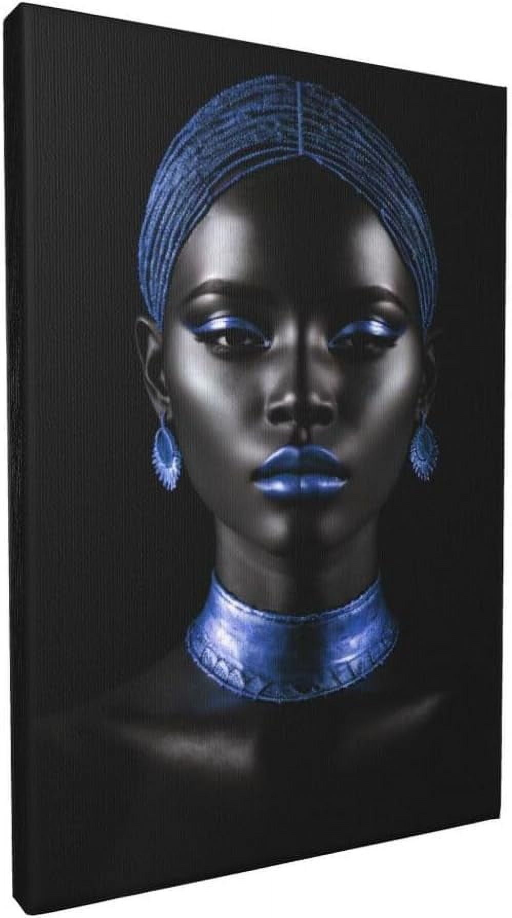 dashuaibi-African American Wall Art Blue Black Girl Canvas Prints ...