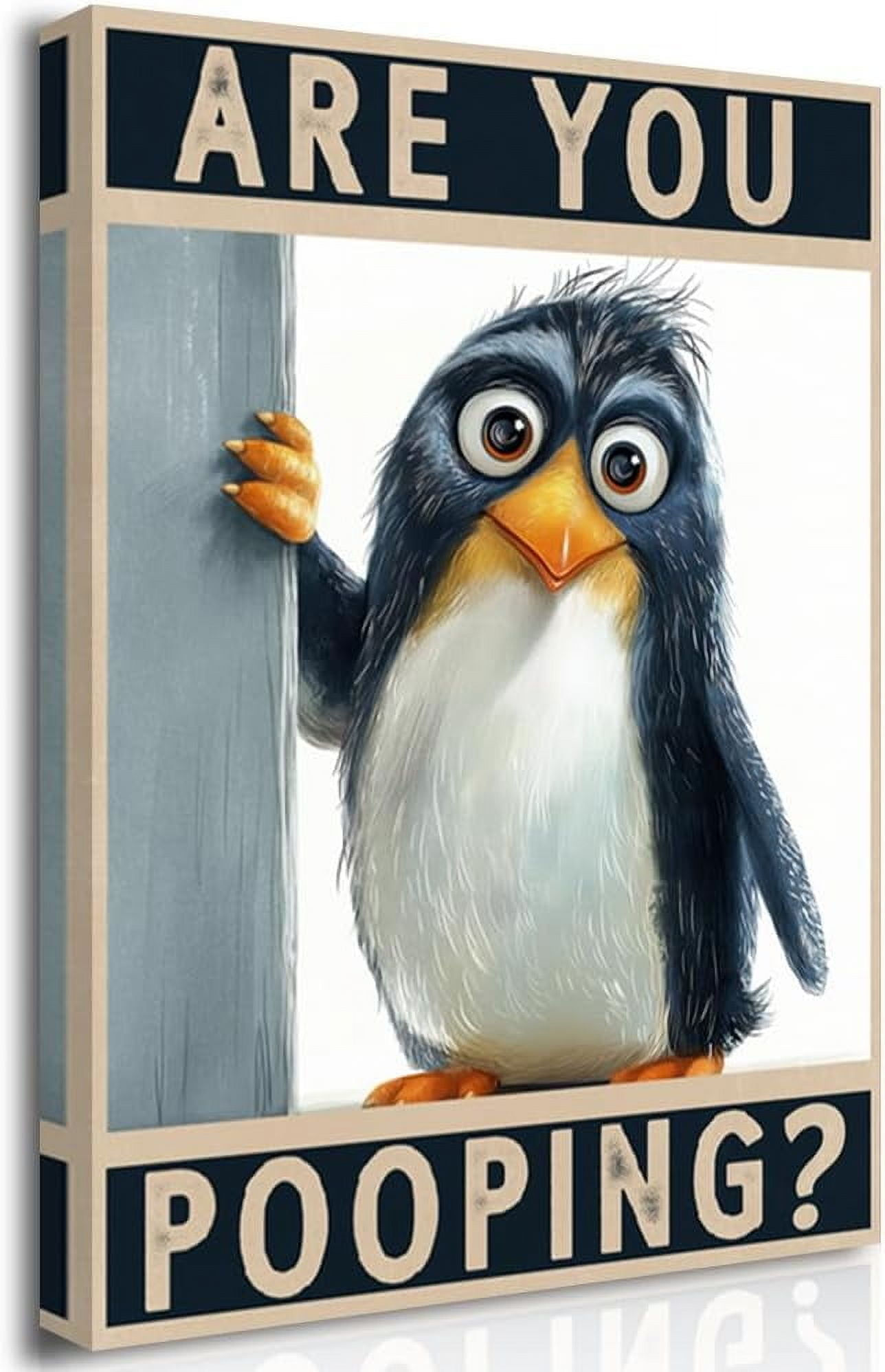 dashuaibi-Bathroom Wall Art Penguin are You Pooping Funny Bathroom Wall ...