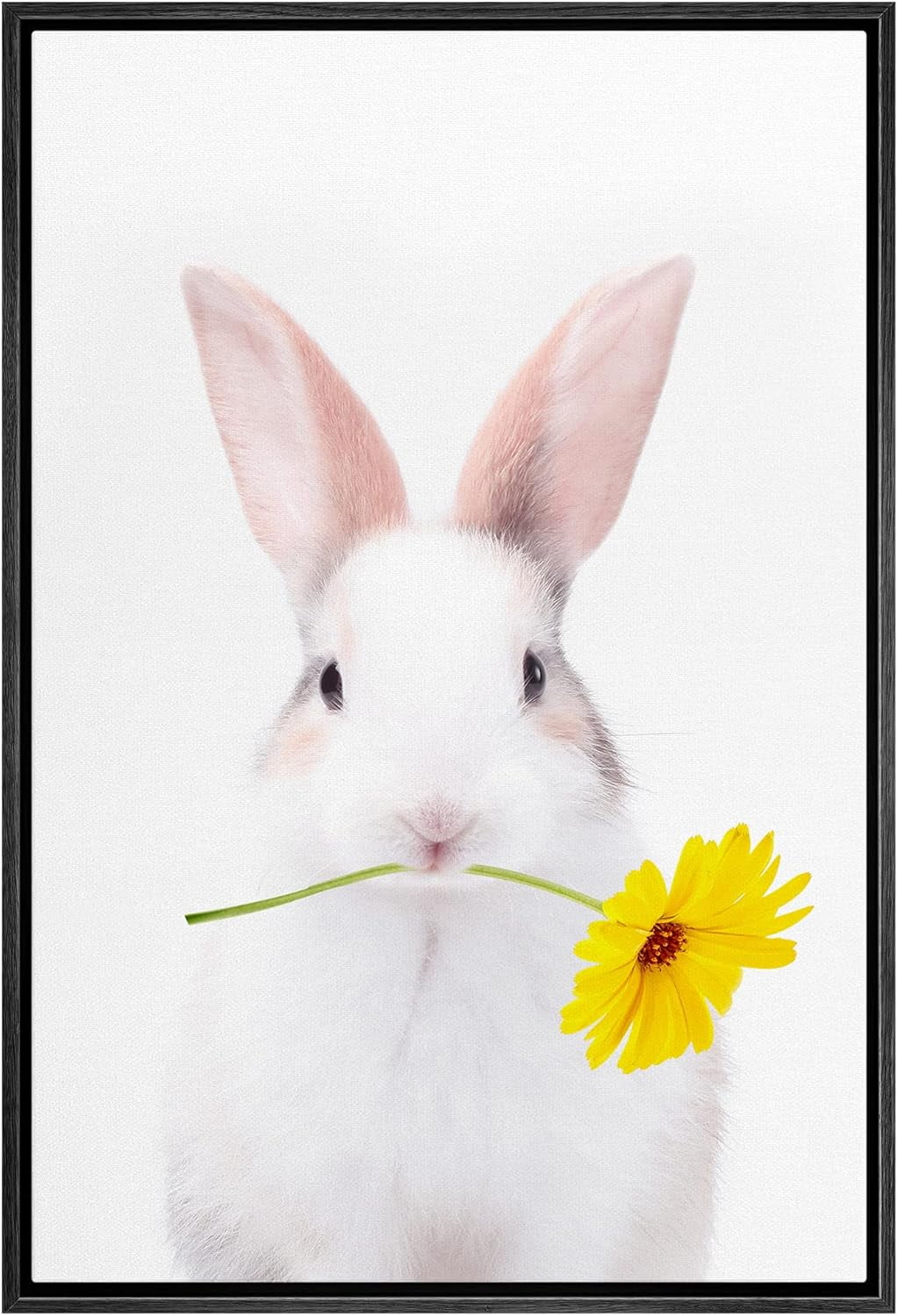dashuaibi- Canvas Print Wall Art Kids Child Bedroom Bunny Rabbit Daisy ...