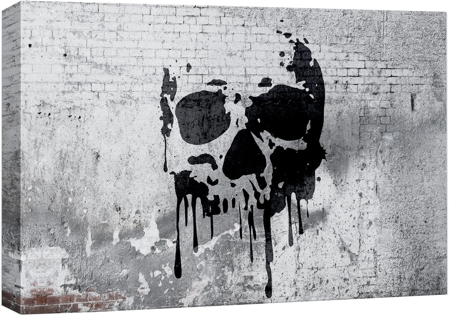 dashuaibi-Canvas Print Wall Art Melting Skull on Gritty Gray City Wall ...