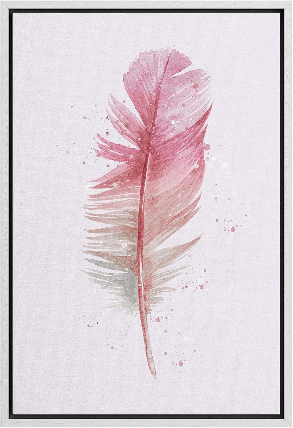 dashuaibi- Canvas Print Wall Art Watercolor Paint Splatter Pastel Pink ...