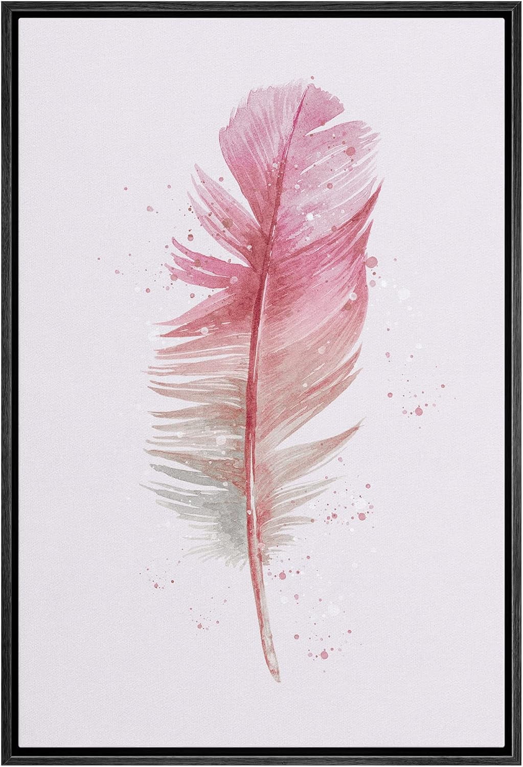 dashuaibi- Canvas Print Wall Art Watercolor Paint Splatter Pastel Pink ...