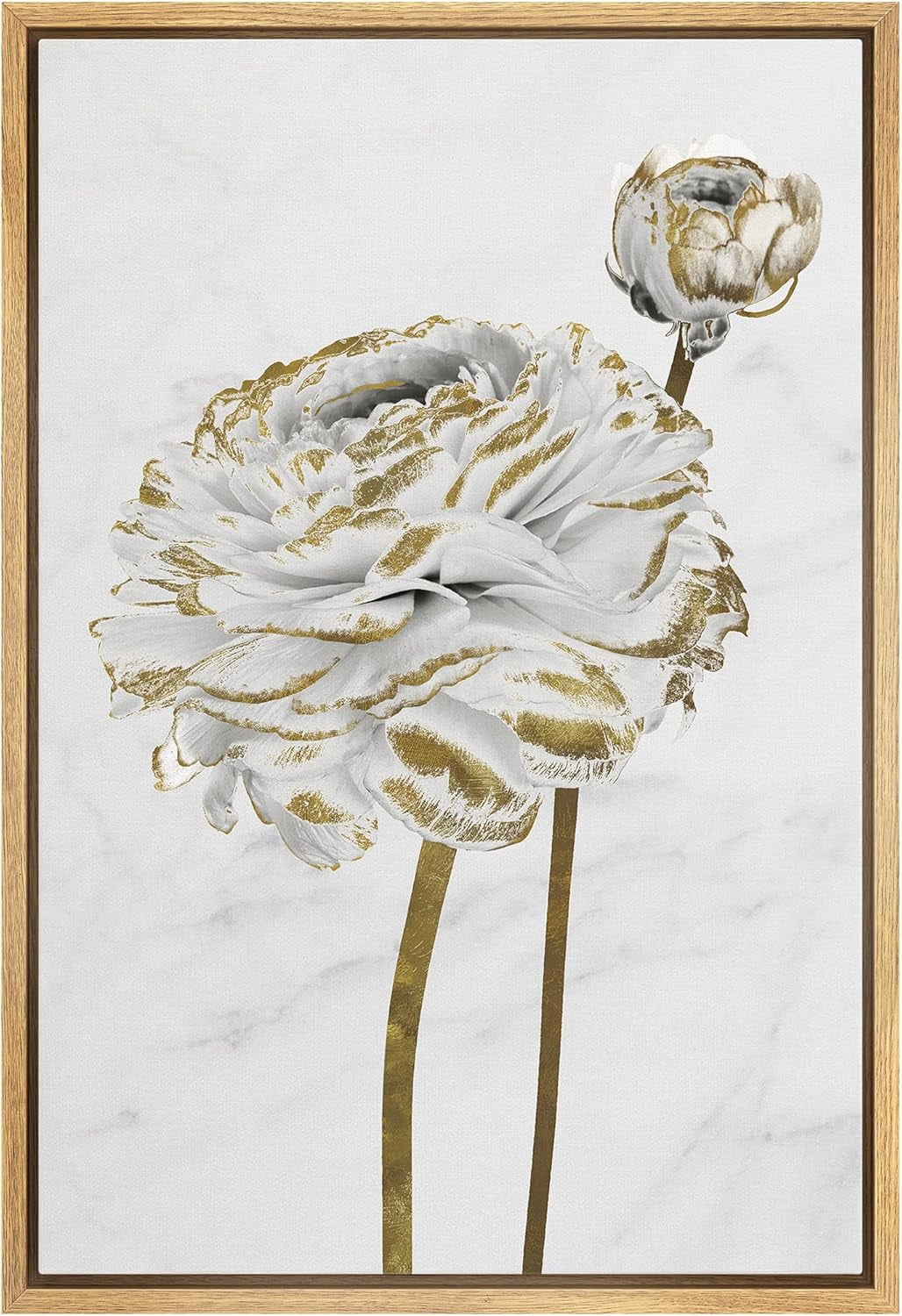dashuaibi- Canvas Print Wall Art White Gold Carnation Garden Flower ...