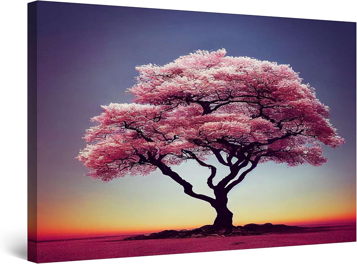 dashuaibi--Canvas Wall Art Abstract - Pink Tree Sunset Painting - Large ...
