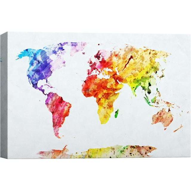 dashuaibi-- Canvas Wall Art - World Map Abstract Art - Poster Giclee ...