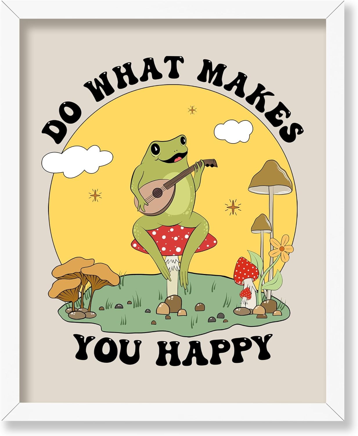 dashuaibi-Do What Makes You Happy Poster - Retro Musician Frog Print ...