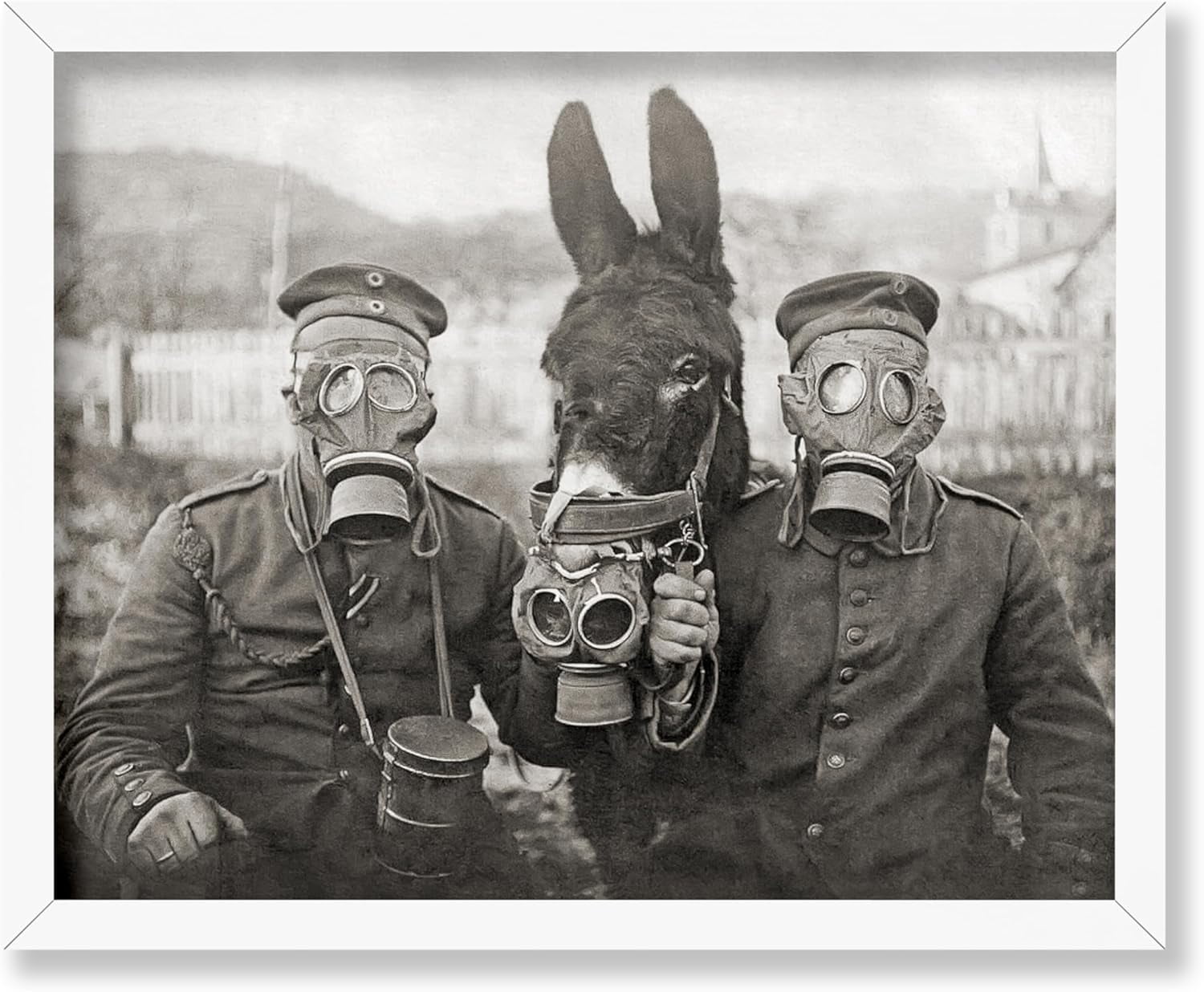dashuaibi-Donkey And Two Soldiers Poster - Retro World War Print ...