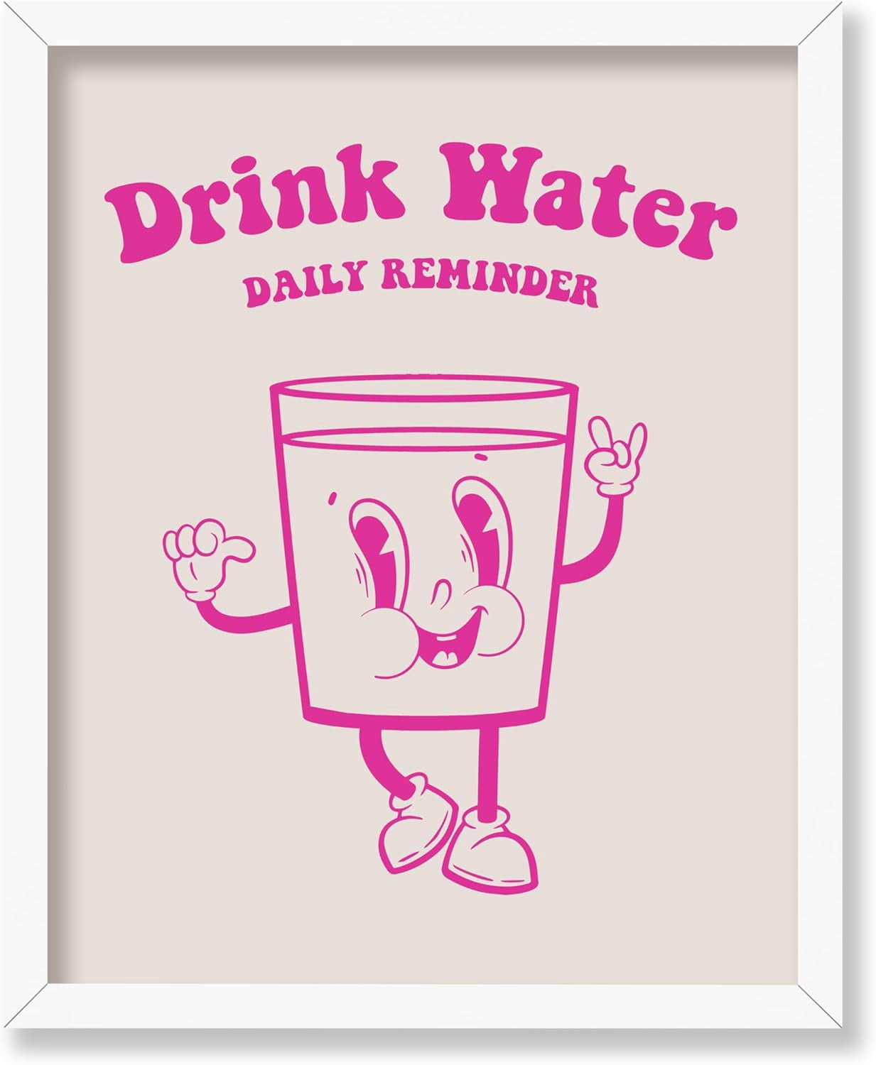 dashuaibi-Drink Water Poster - Retro Daily Reminder Print - Health Art ...