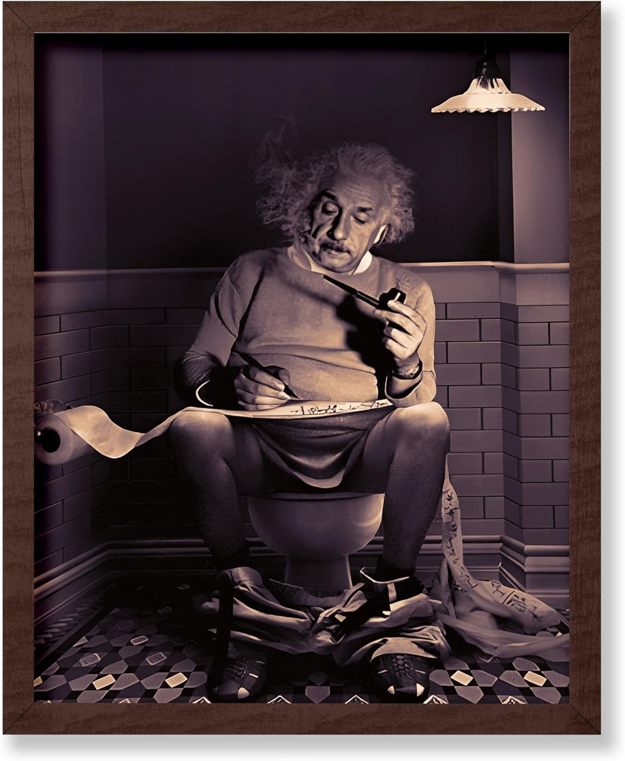 dashuaibi-Einstein Sitting On Toilet Poster - Reading Newspaper Print ...