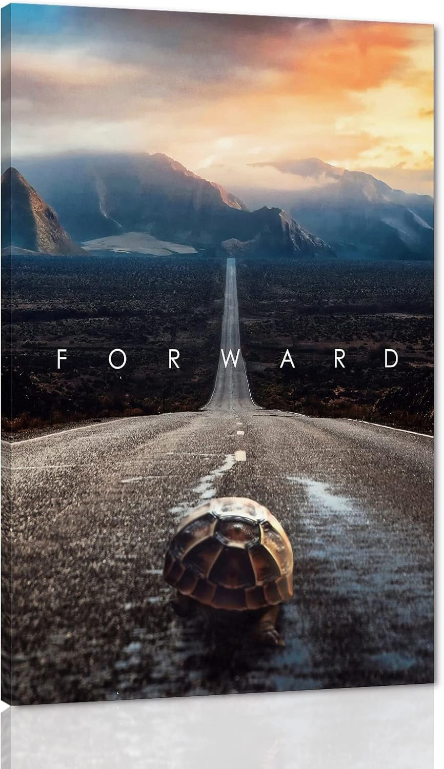dashuaibi-Forward Motivational Quote Wall Art, The Tortoise is Moving ...