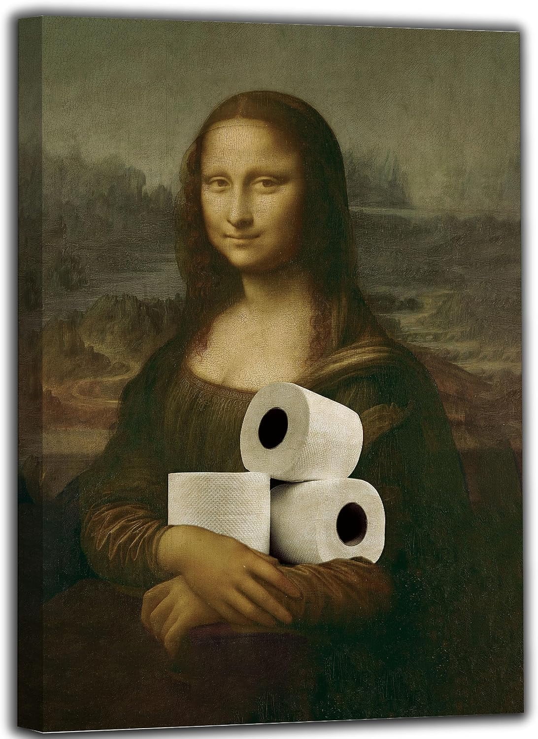 dashuaibi-Frame Funny Vintage Bathroom Wall Art Mona Lisa Portrait ...