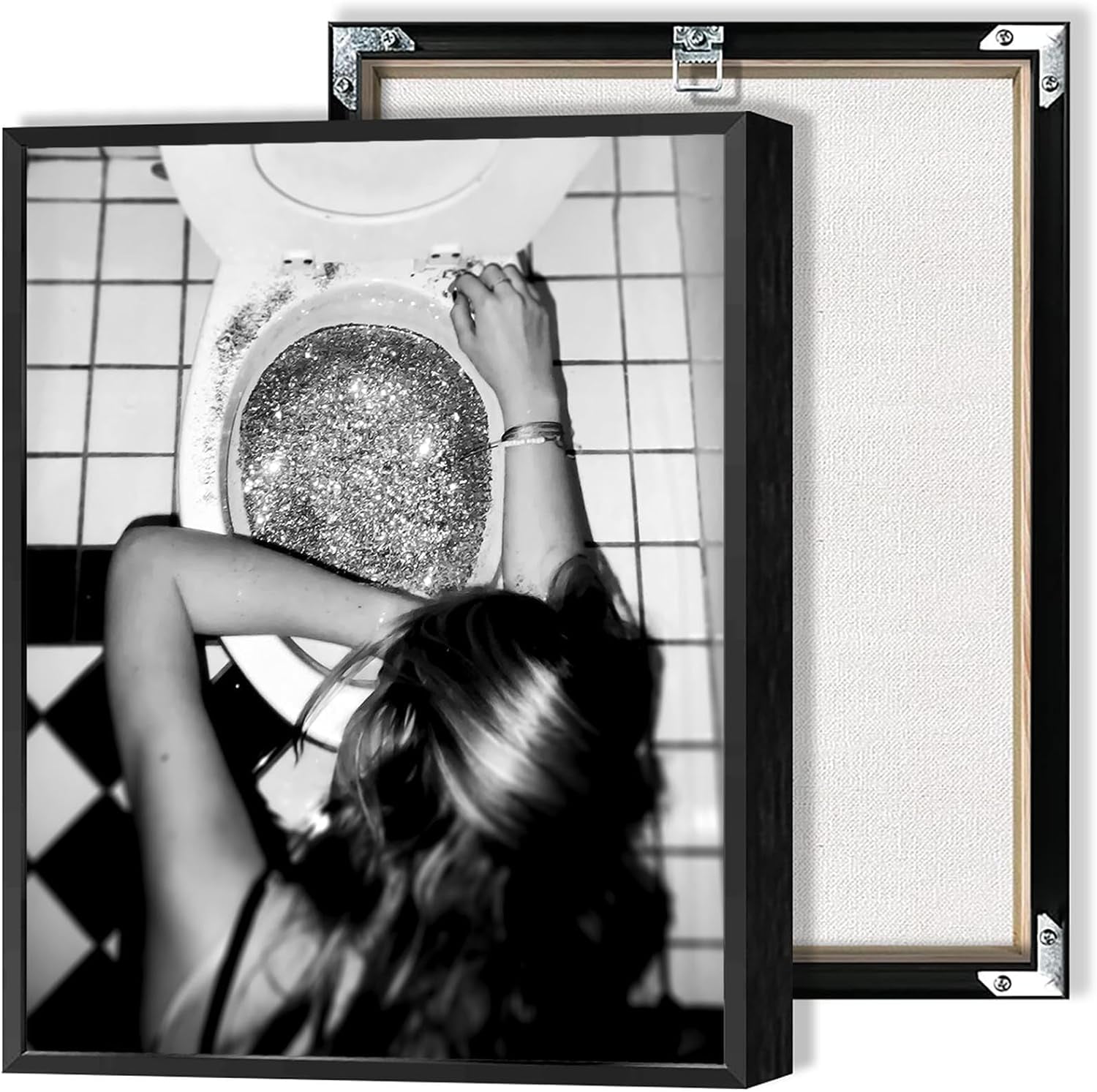 dashuaibi-Funny Bathroom Wall Art Black and White posters Bar Disco Party prints painting Girls ...