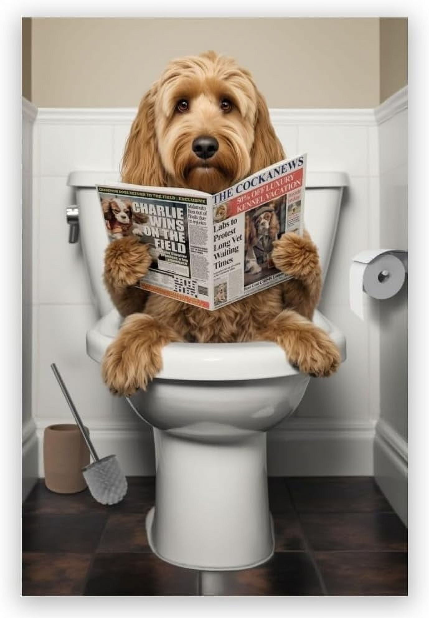 dashuaibi-Funny Cockapoo Dog Bathroom Poster - Adorable Cockapoo on the ...