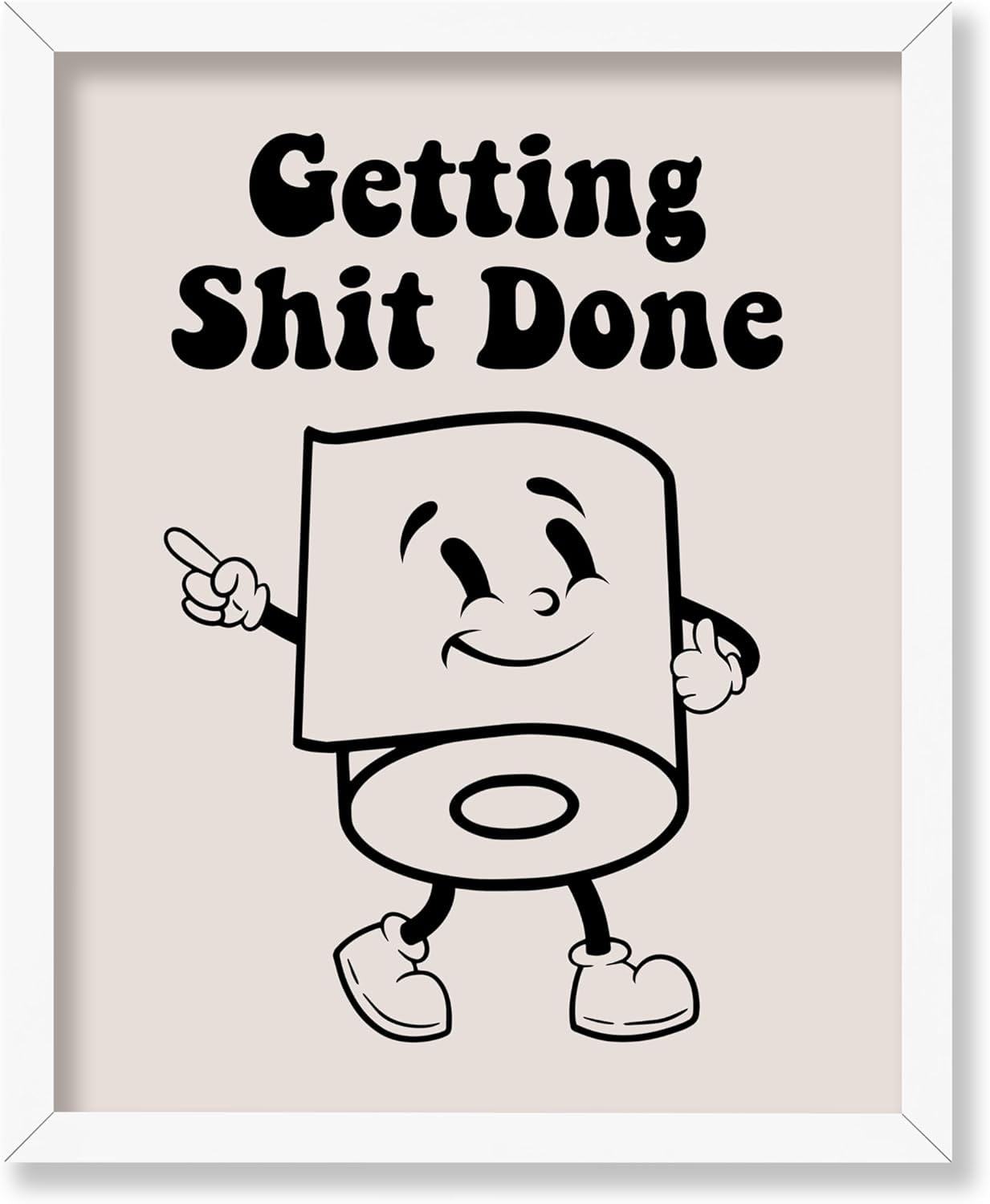 dashuaibi-Get Shit Done Poster - Retro Toilet Paper Print - Bathroom ...