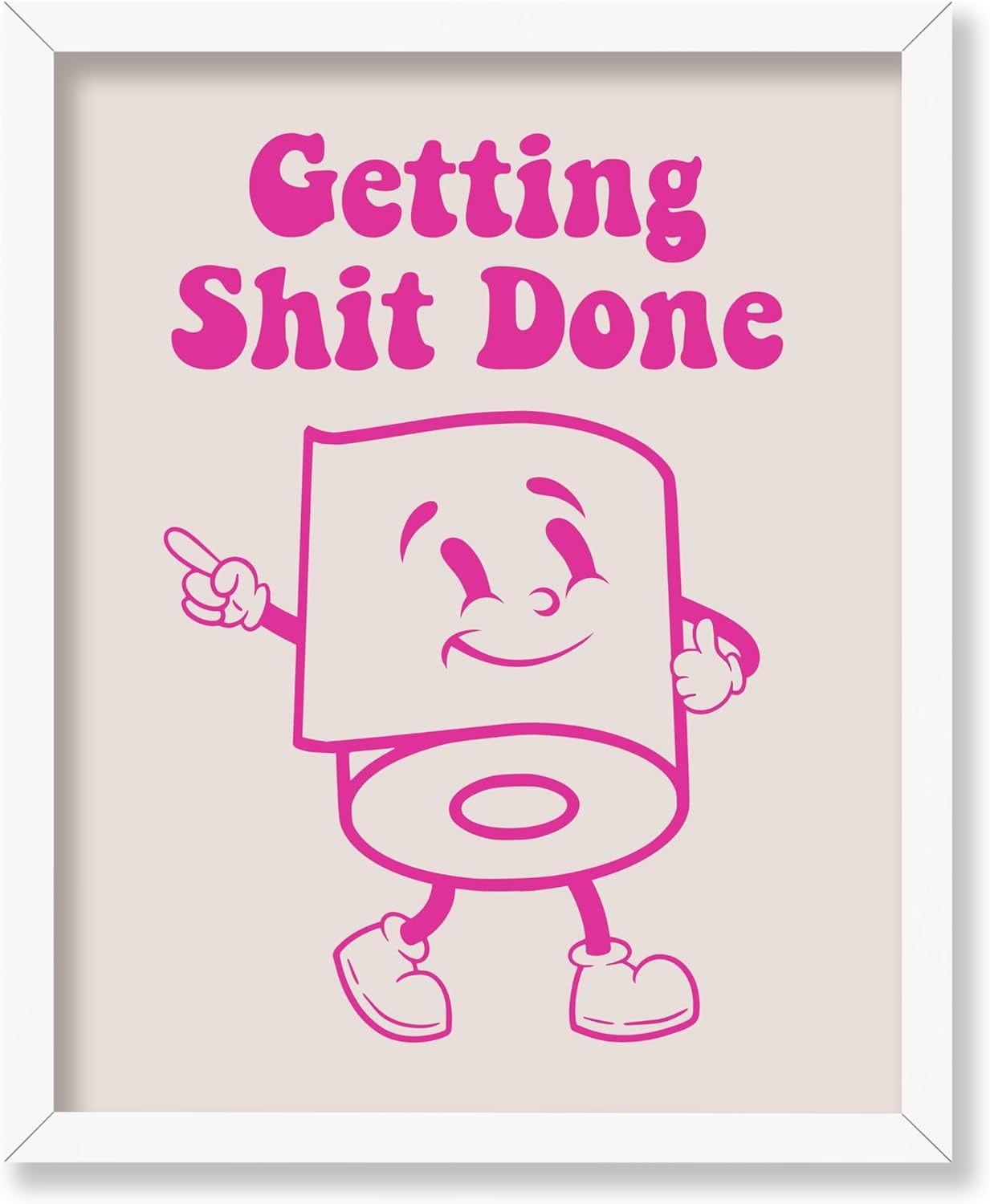 dashuaibi-Get Shit Done Poster - Retro Toilet Paper Print - Bathroom ...