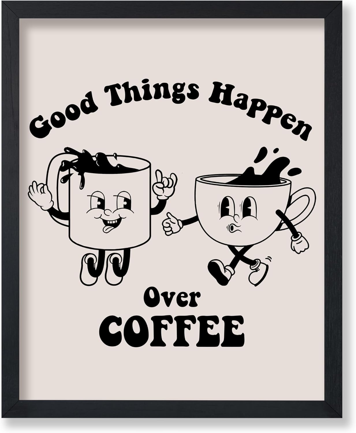 dashuaibi-Good Things Happen Over Coffee Poster - Retro Coffee Print ...