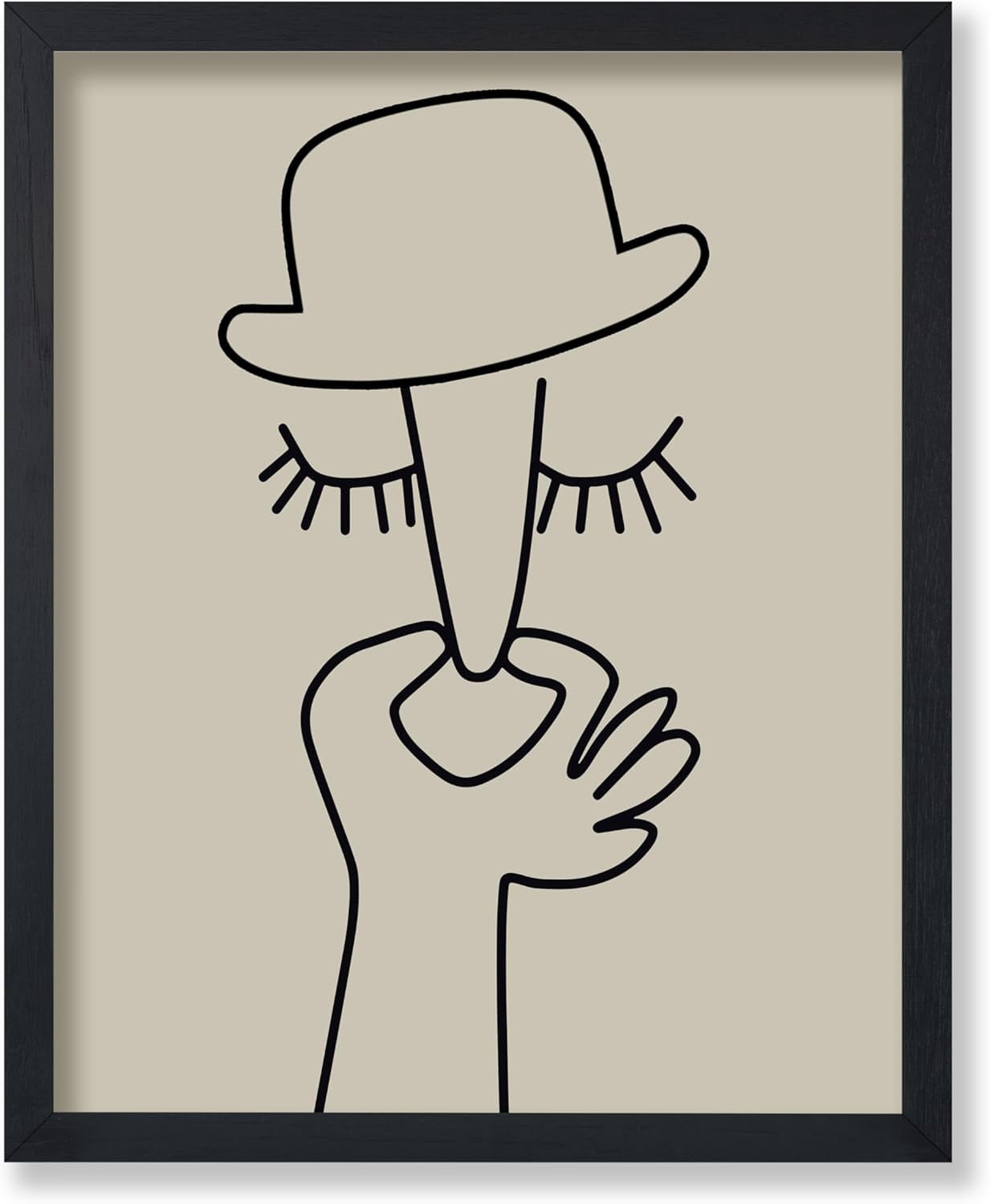 dashuaibi-Hold Your Nose Poster - Beige Abstract Print - Modern Art ...