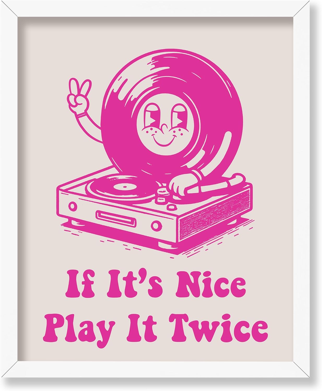 dashuaibi-If It's Nice Play It Twice Poster - Retro Record Player Print ...