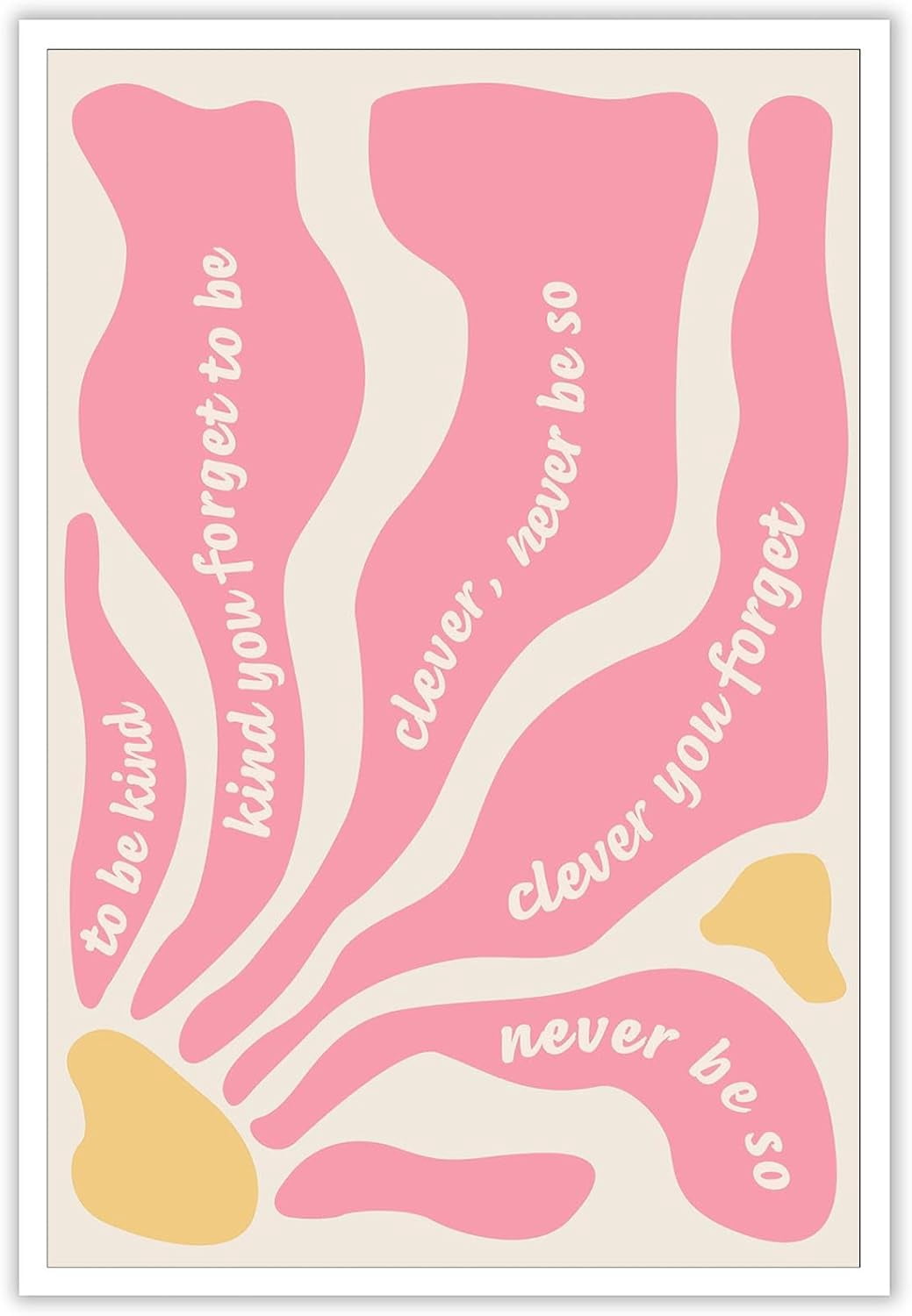 dashuaibi-Inspirational Quote Canvas Wall Art Pink To Be Kind Posters ...