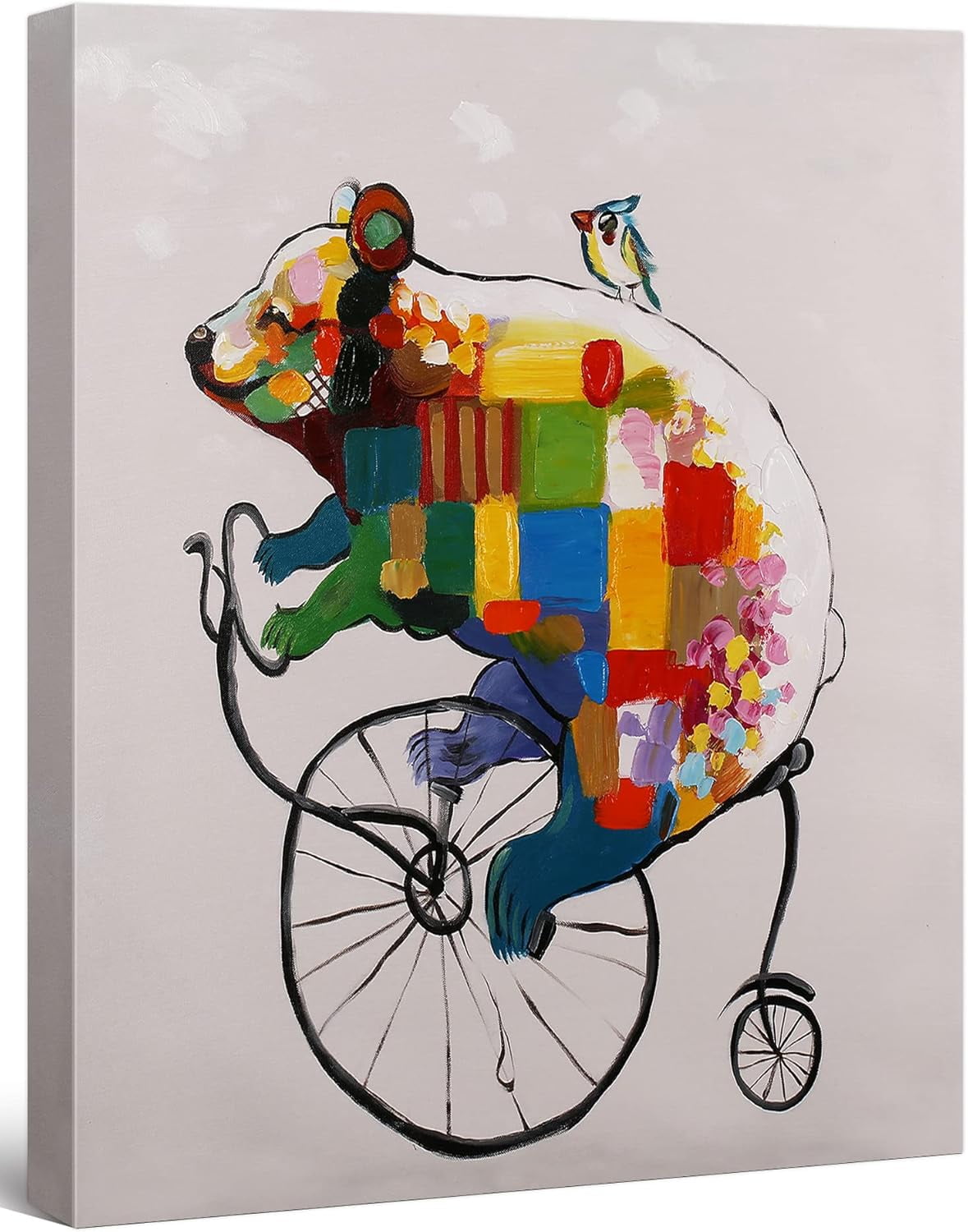 dashuaibi-Modern Pop Art - - Bear Cub Penny Farthing Canvas Print Home ...