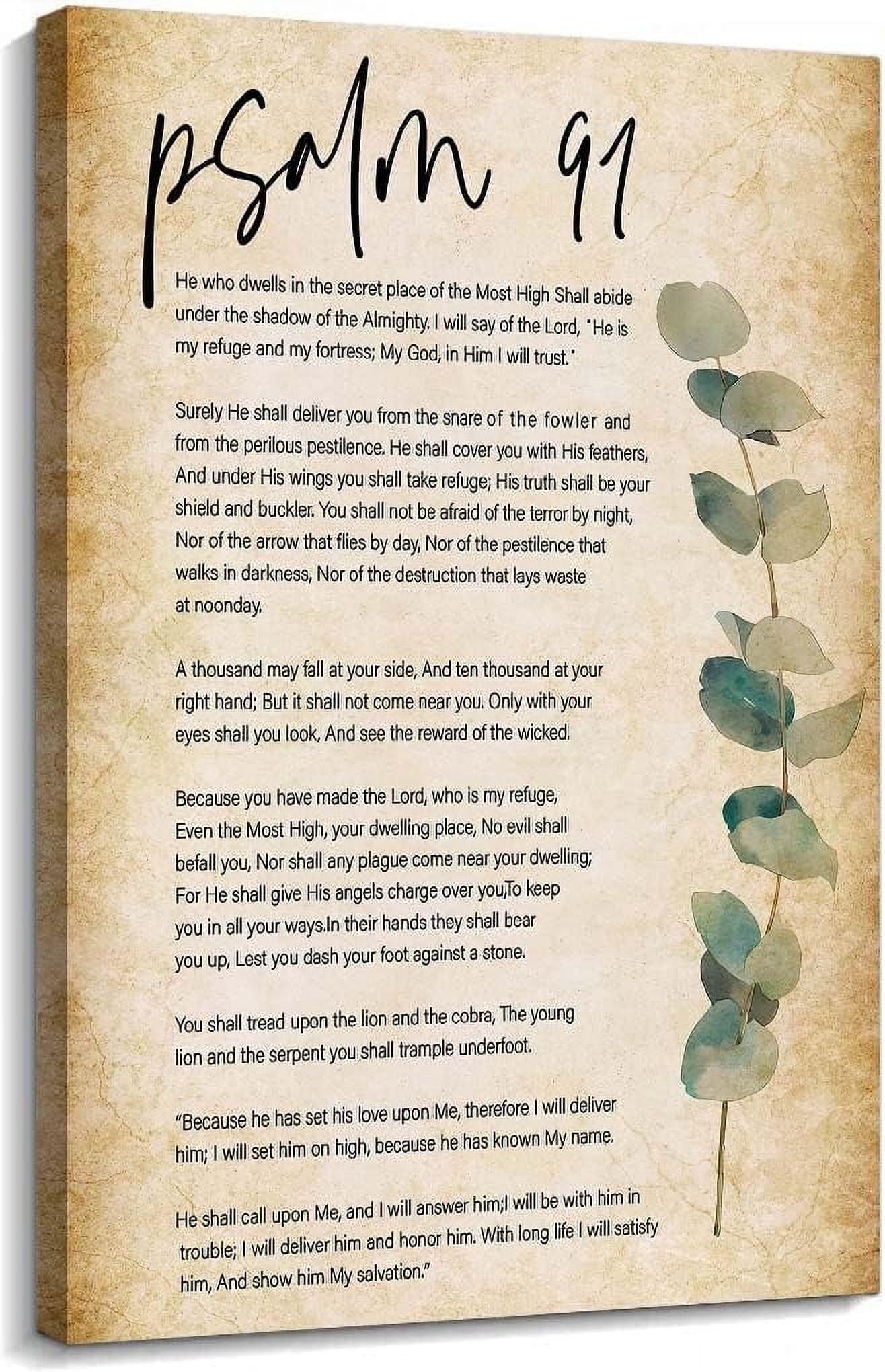 dashuaibi-Psalm 91 Bible Scripture Wall Decor Bible Poster Printing ...