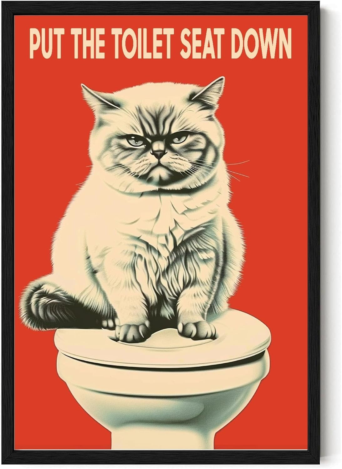 dashuaibi-Put The Toilet Seat Down Poster - Bathroom Sign Amusing - Art ...