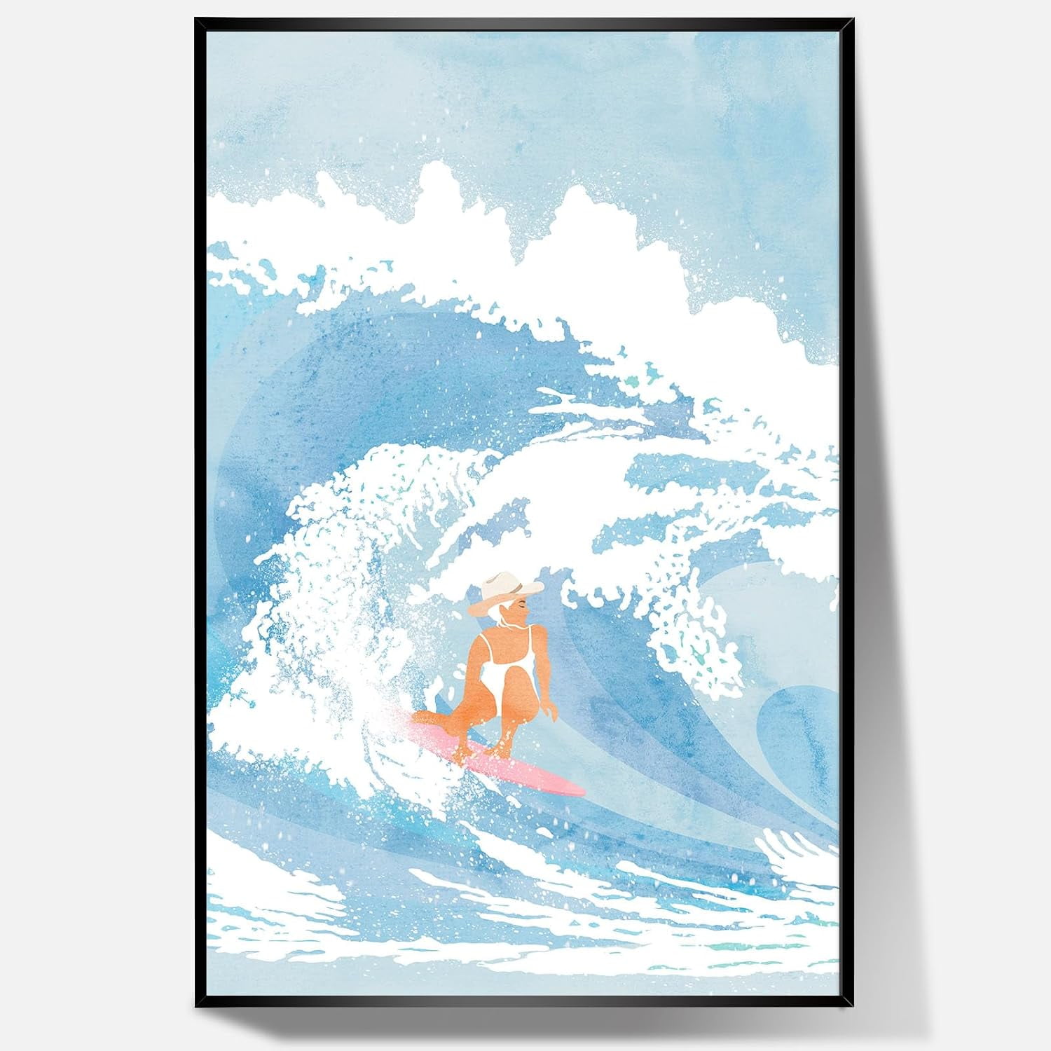 dashuaibi-Retro Trendy Surfer Girl Poster The surfer surfed in the ...