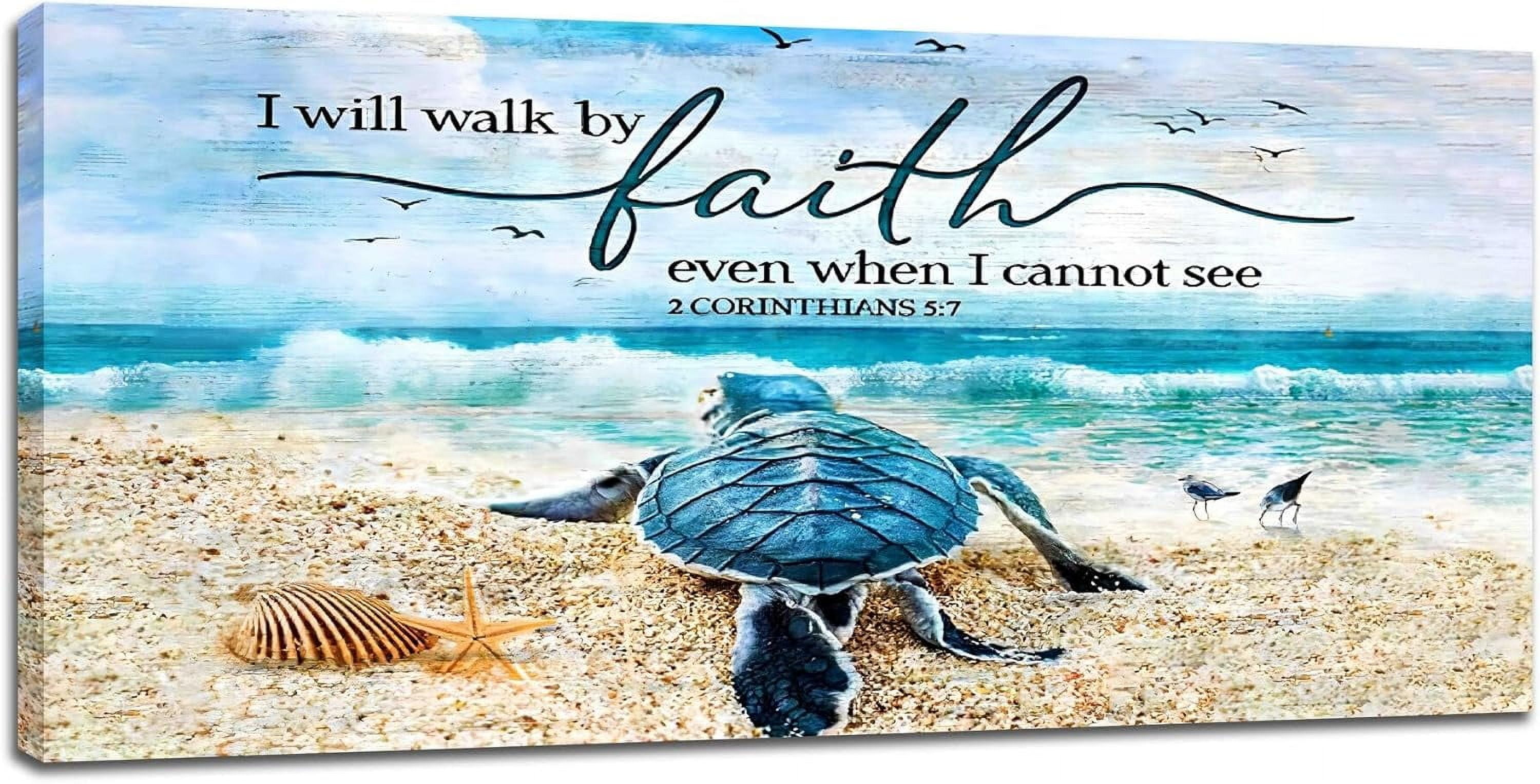 dashuaibi-Sea Turtle Large Wall Art 30x60 inch Scripture Bible Decor ...