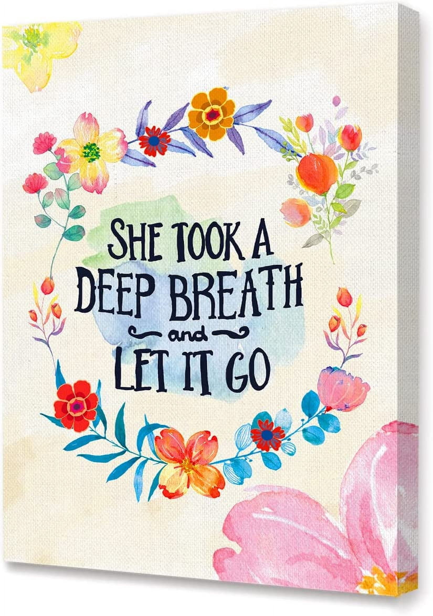 dashuaibi-She Took A Deep Breath Canvas Wall Art,Color Flower ...