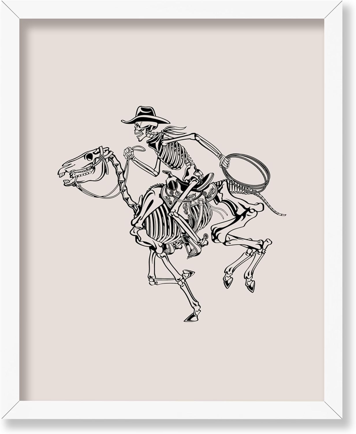 dashuaibi-Skeleton Cowboy Poster - Retro Skeleton Horse Print - Western ...