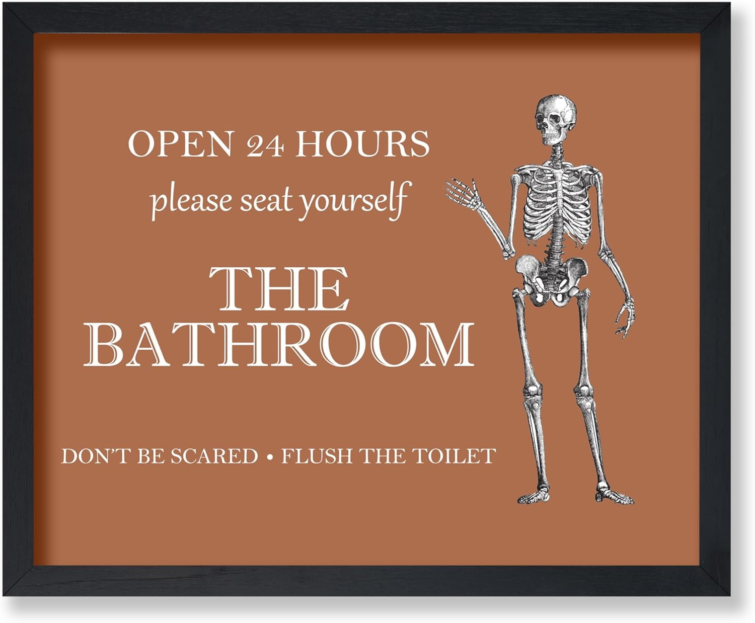 dashuaibi-The Bathroom Sign Poster - Don't Be Scared Print - Skeleton ...