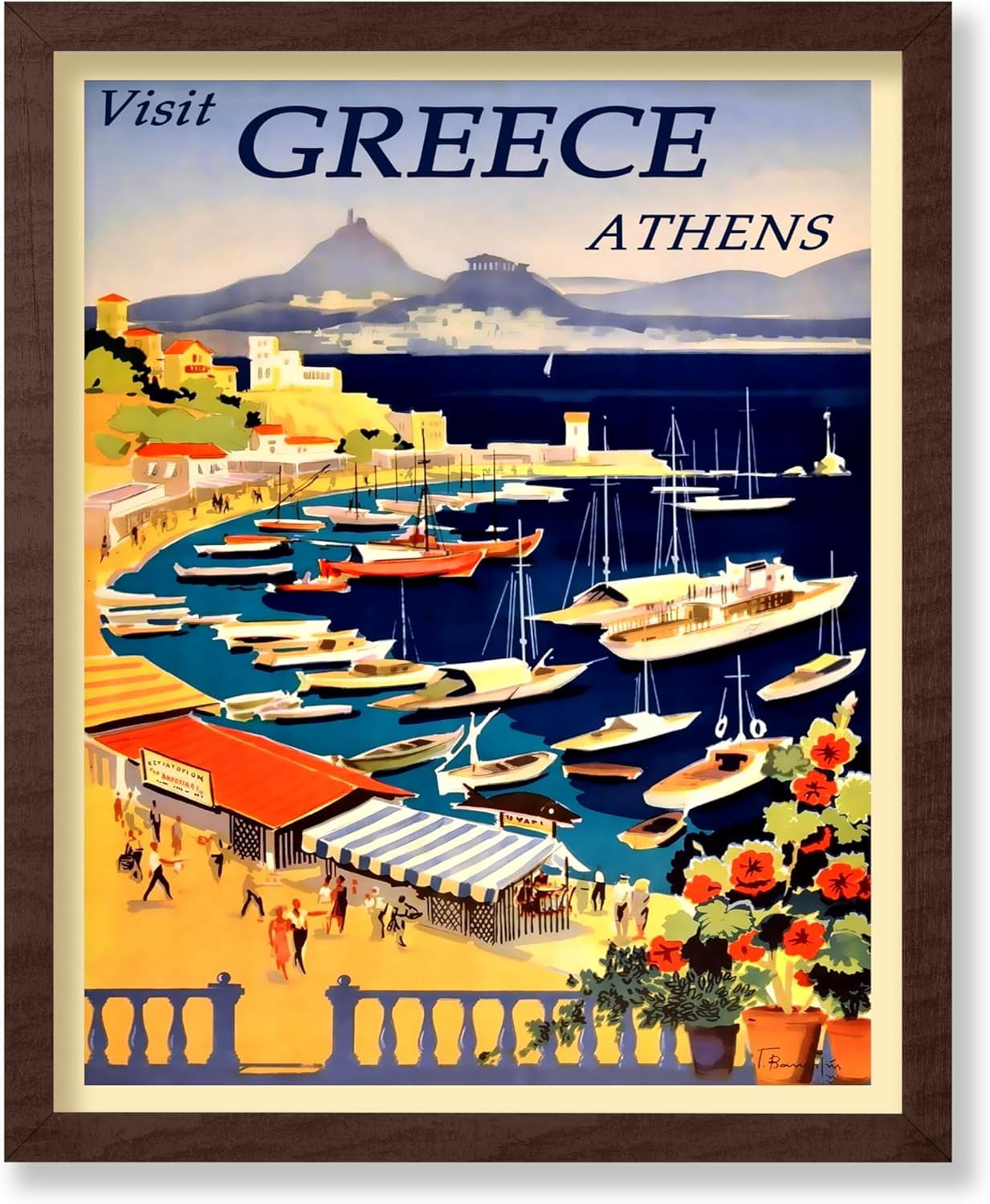 dashuaibi-Travel Poster - Vintage Greece Athens Print - Unique Wall ...