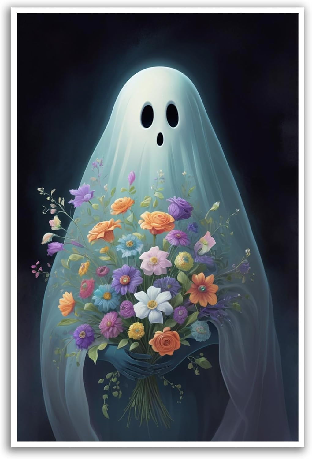 dashuaibi-Vintage halloween Ghost Canvas Wall Art Funny Cute Ghosts ...
