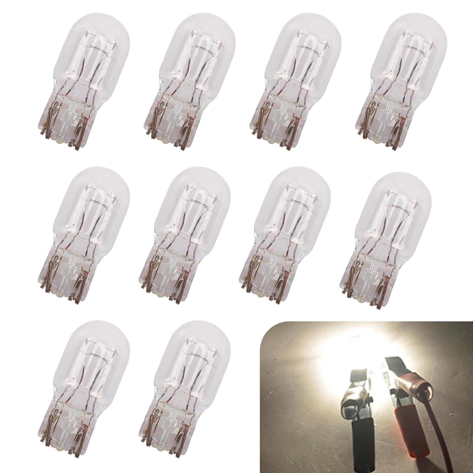 dawfall Pack-10 Car T20 SSF20 1891/7443 Dual Wire Bulbs, 12V 21/5W ...