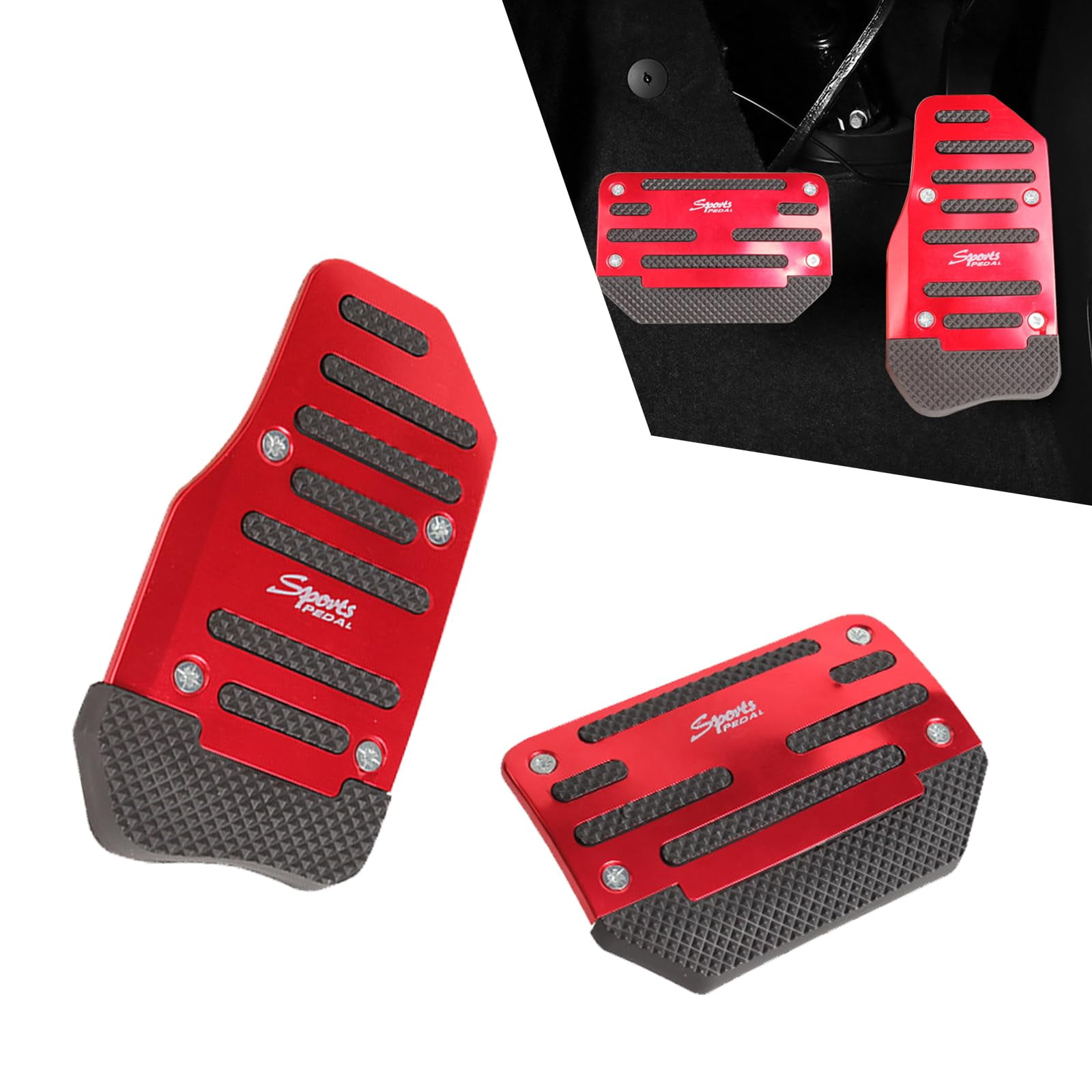 dawfall Pack-2 Car Foot IFF17 Pedals, Brake + Throttle Anti-Slip Rubber ...