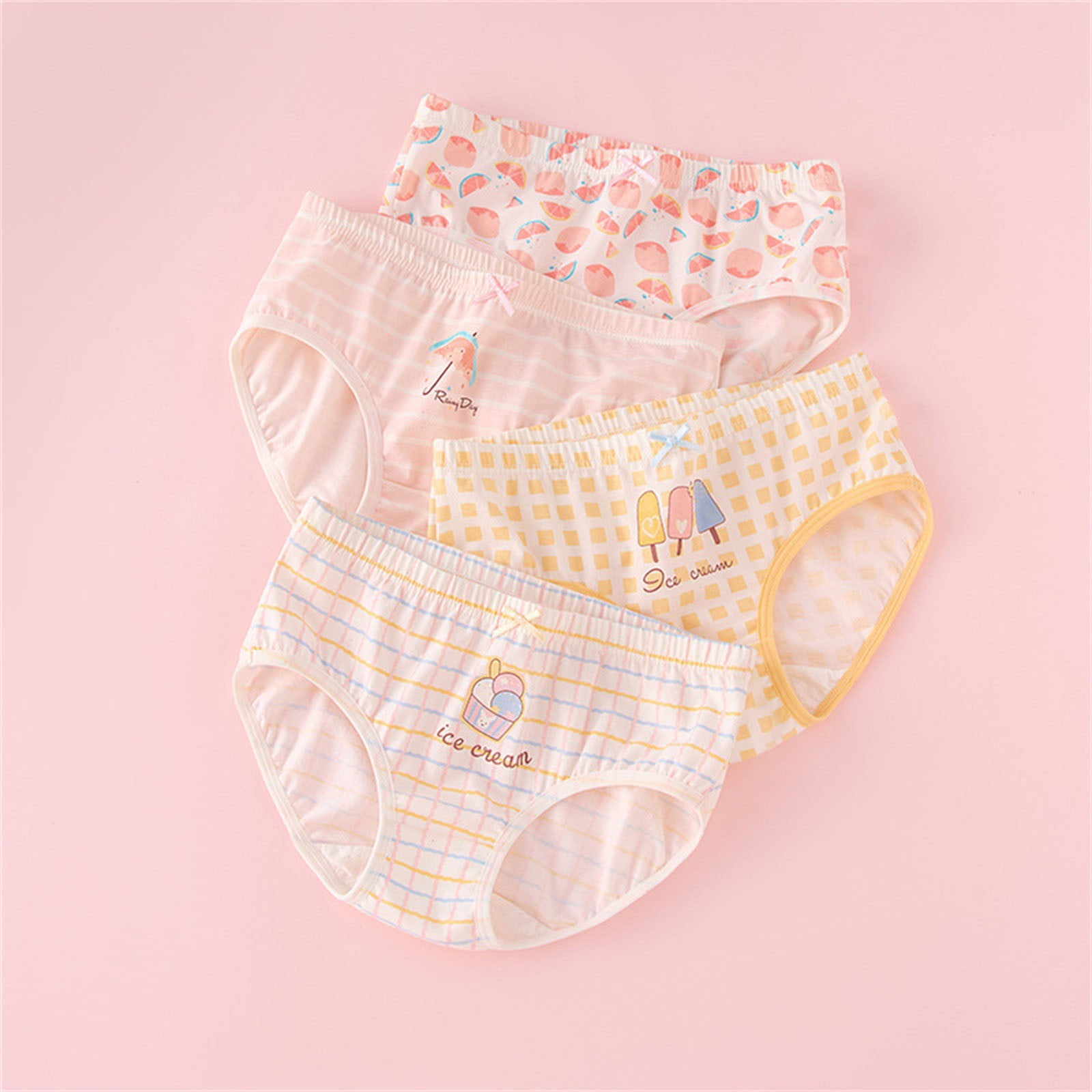 dazeni 4 Pack Girls Soft Underwear Kids Cute Cartoon Comfort Panty ...