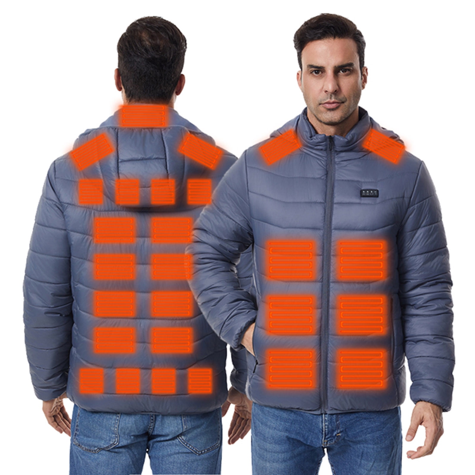 dazeni Big and Tall Heated Coats for Men Solid Casual Heated Jacket ...