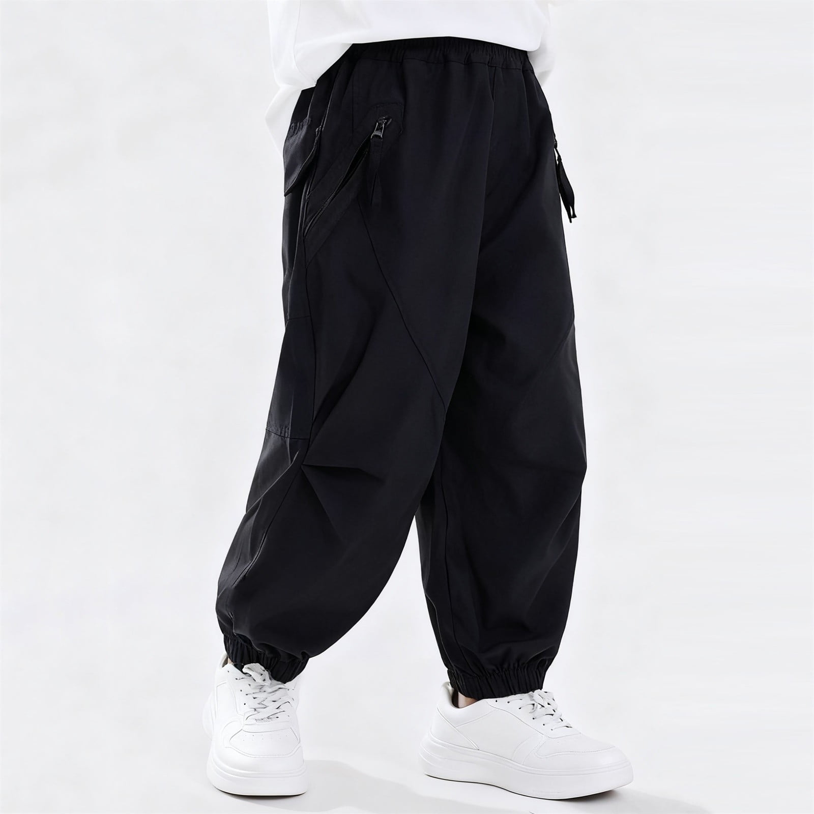 dazeni Boy's Soft Cotton Cargo Pants Baggy Sweatpants Casual Sports ...