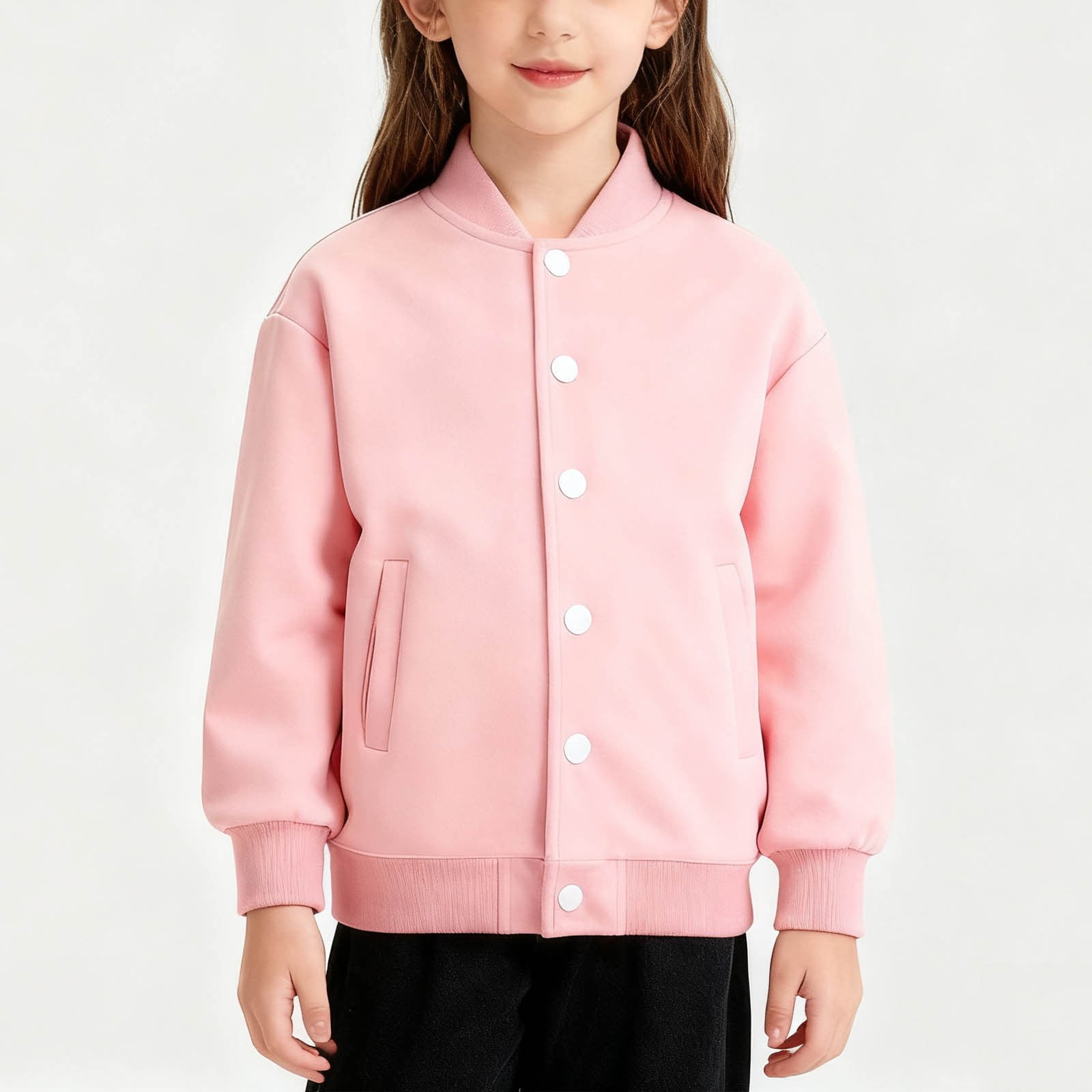 dazeni Boys Girls Varsity Jacket Solid Clole Crewneck Baseball Jacket ...