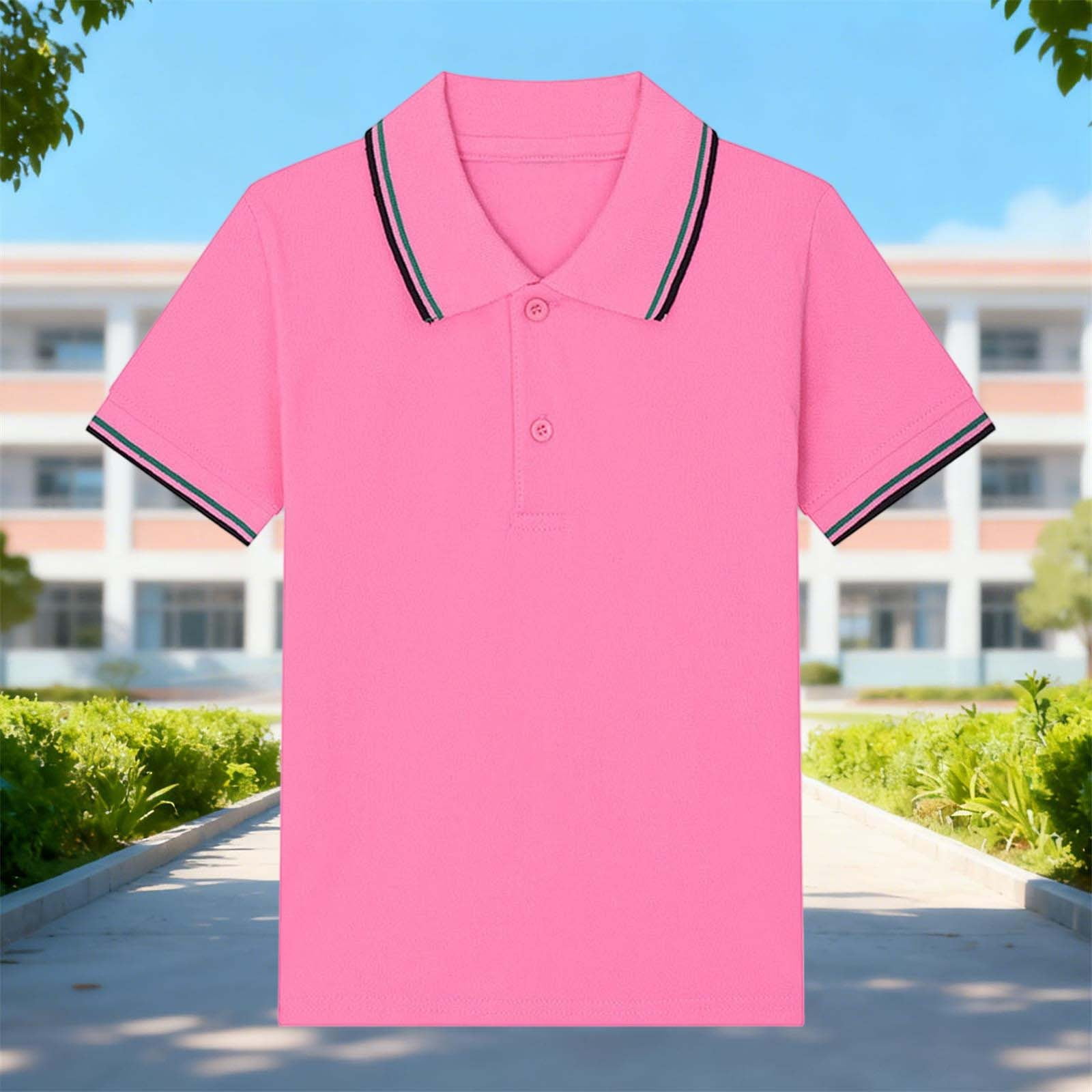 dazeni Boys Short Sleeve Golf Shirts Color Block Casual Button School ...